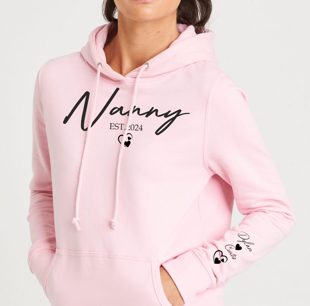 Nanny Hoodie Personalised, Nan Custom hoody with Names, Nannan, Grandma ...